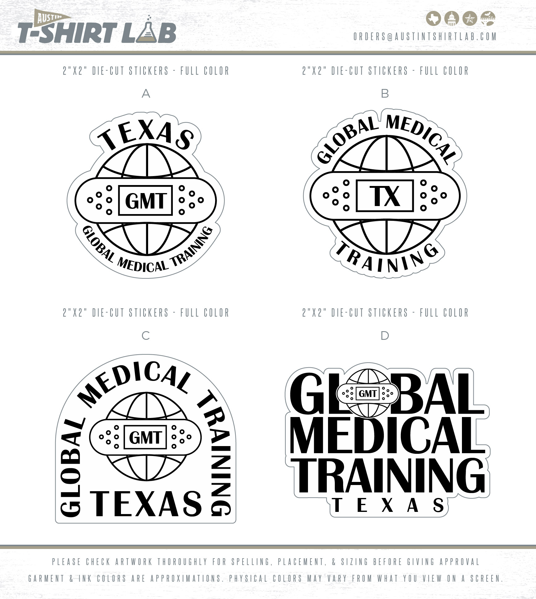 GMT Bandaid Sticker - Austin T-Shirt Lab